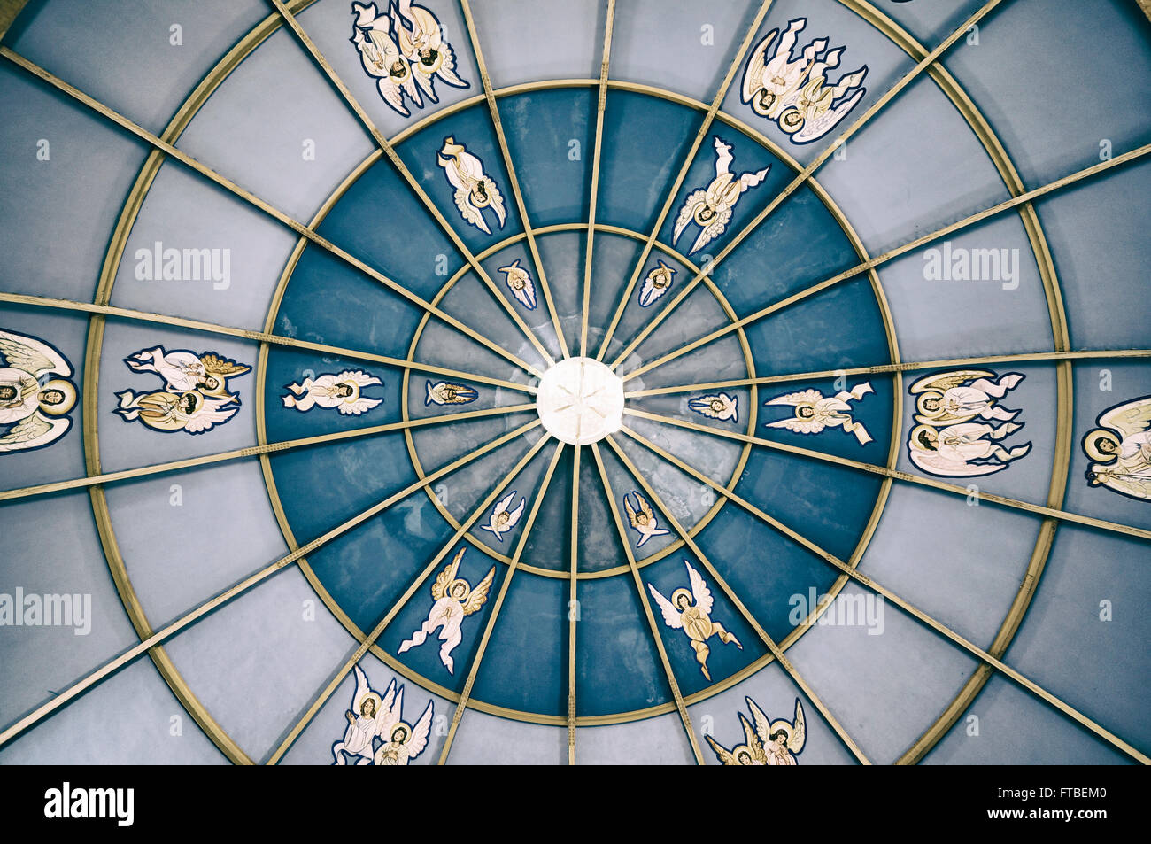 Ceiling of "Nuestra Senora de la Soledad" Catholic church in the Zocalo ...
