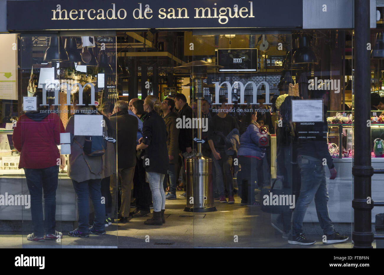 A view of the entrance of Saint Michel market, Madrid city, Spain Stock ...