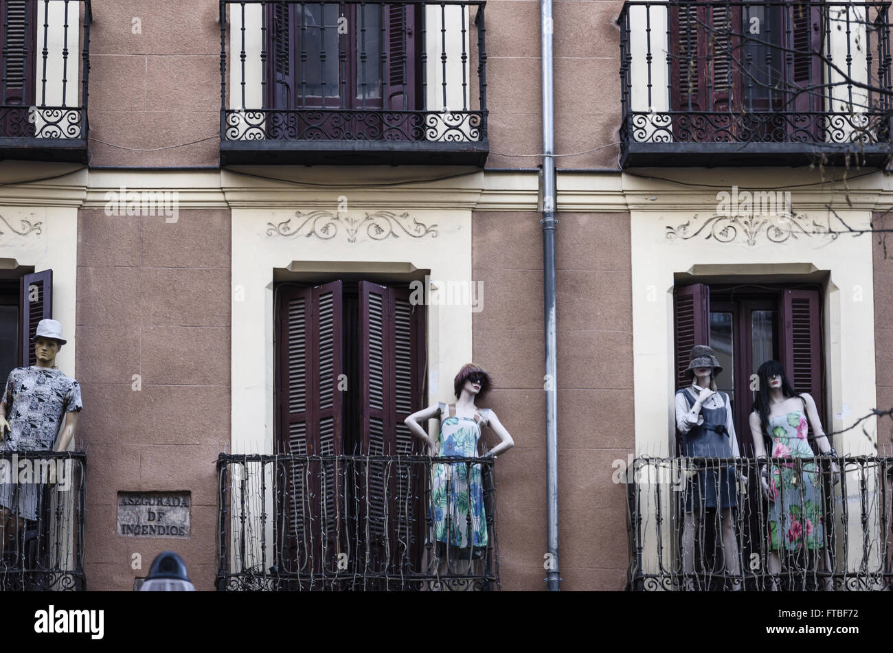 A models view in a house closed to Mayor street, Madrid city, Spain ...