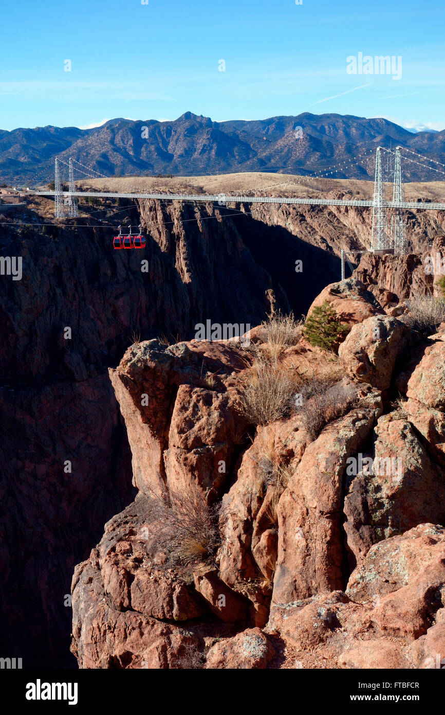 Cable car and the Royal Gorge Bridge, Colorado, USA Stock Photo - Alamy