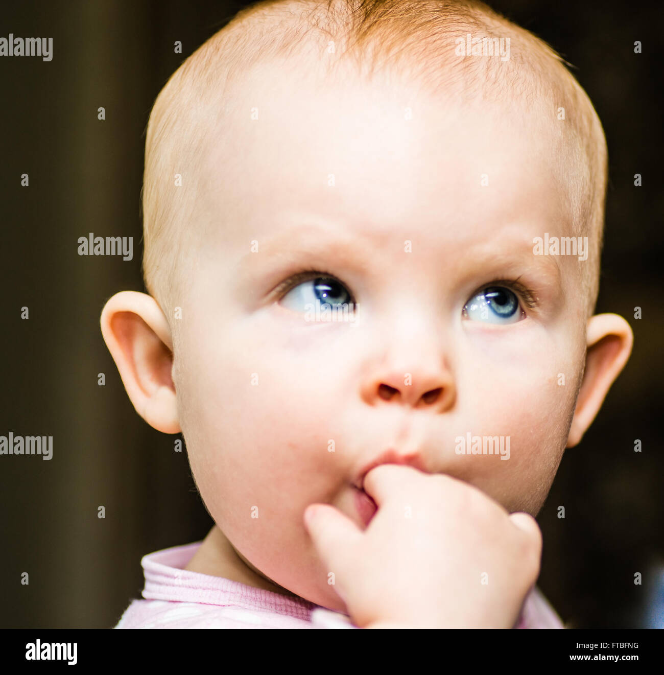 finger small human people mouth child baby ethnicity Stock Photo - Alamy