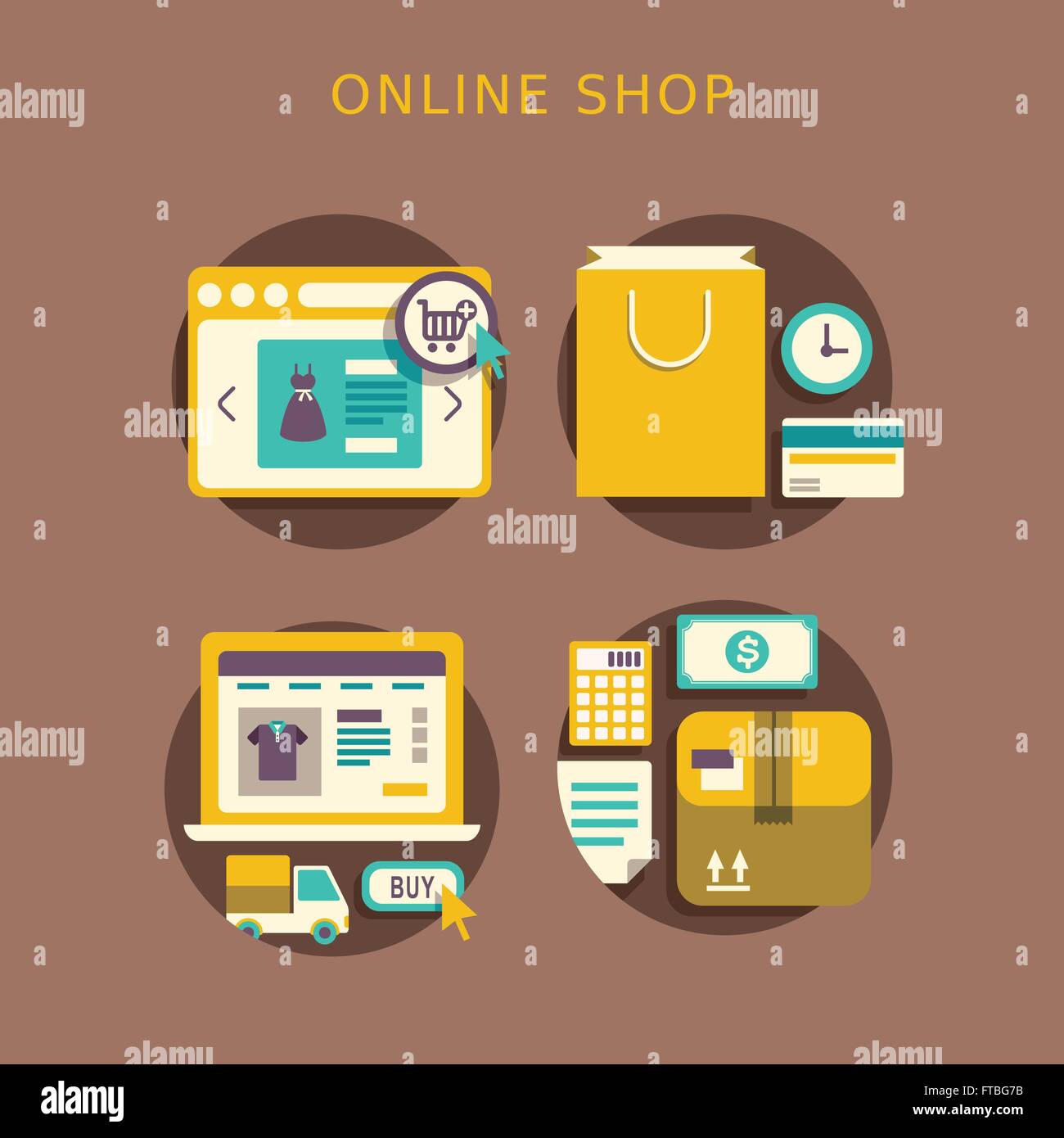 Business concept online shopping infographics hi-res stock photography ...
