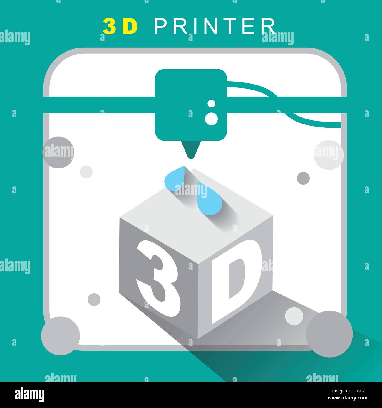 3d printer icon with flat design for infographics and interface Stock ...