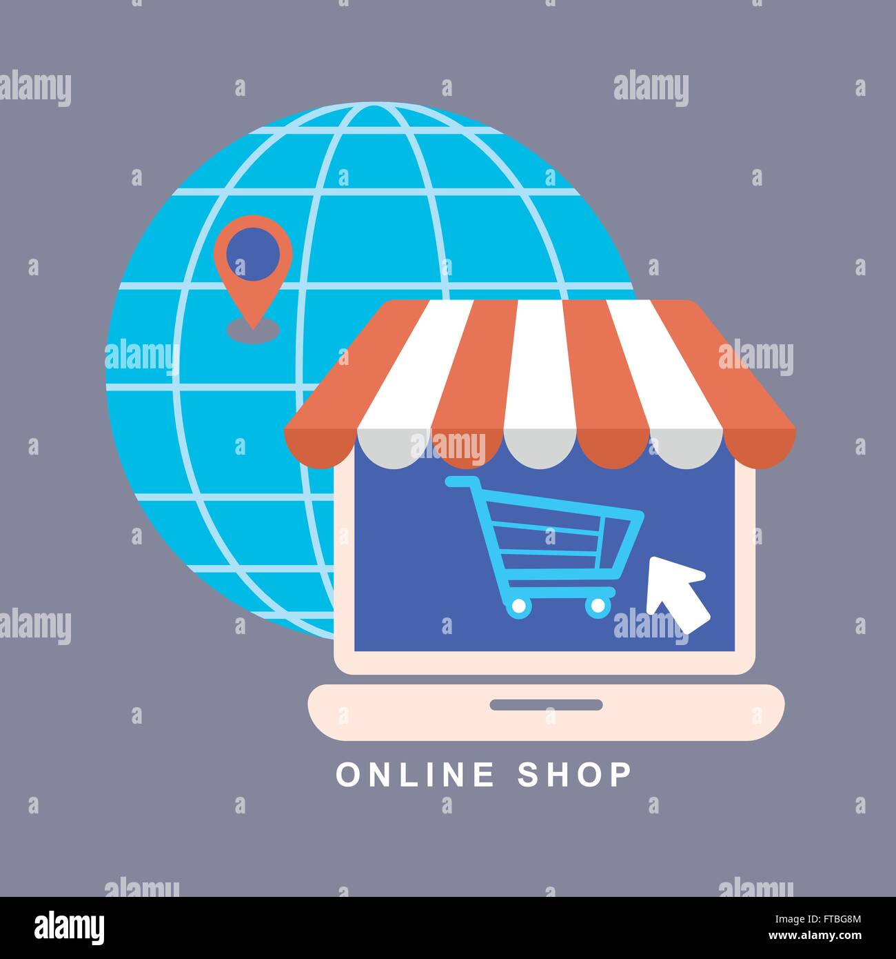 Business concept online shopping infographics hi-res stock photography ...