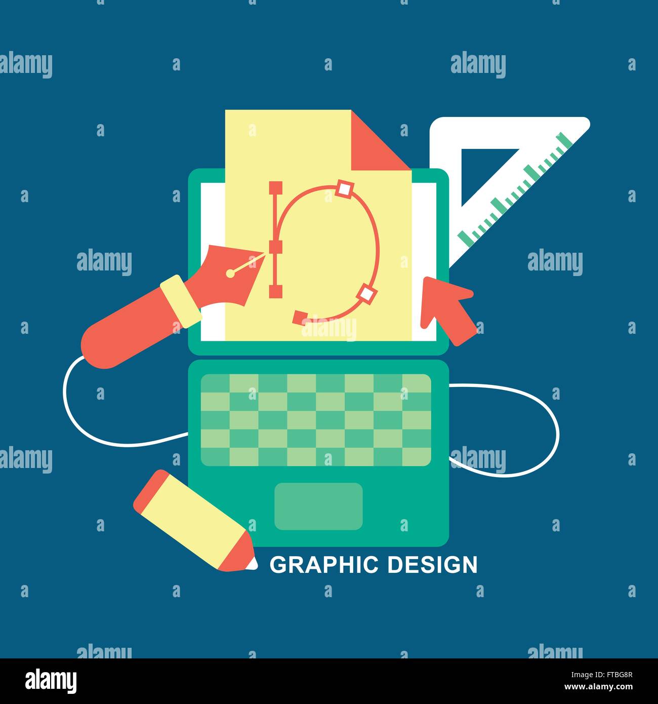 flat design style concept of graphic design Stock Vector Image & Art ...