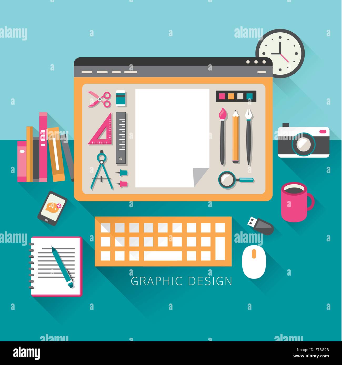 flat design style concept of graphic design Stock Vector Image & Art ...