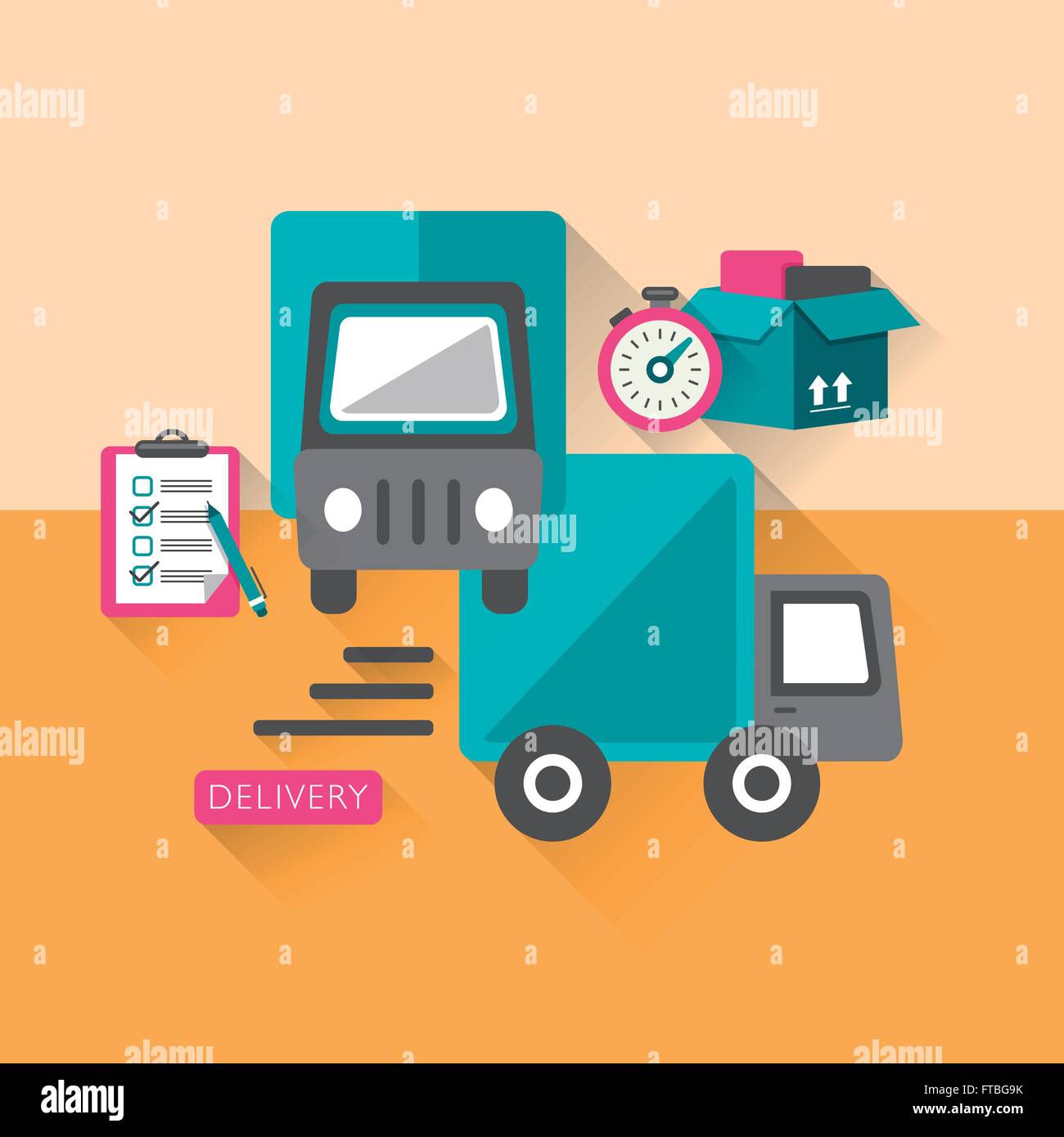 flat design delivery concept icons set for web and mobile services and ...