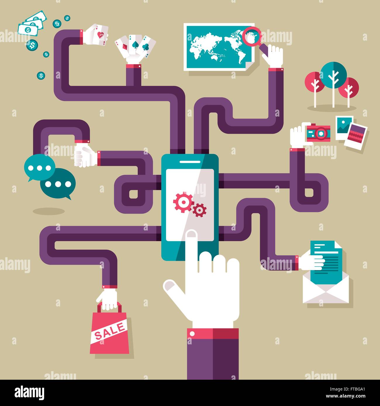 Smartphone apps shopping Stock Vector Images - Alamy