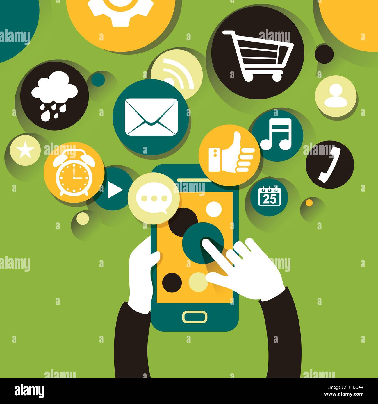 flat design style illustration concept for mobile apps Stock Vector ... flat design style illustration concept for mobile apps Stock Vector ...