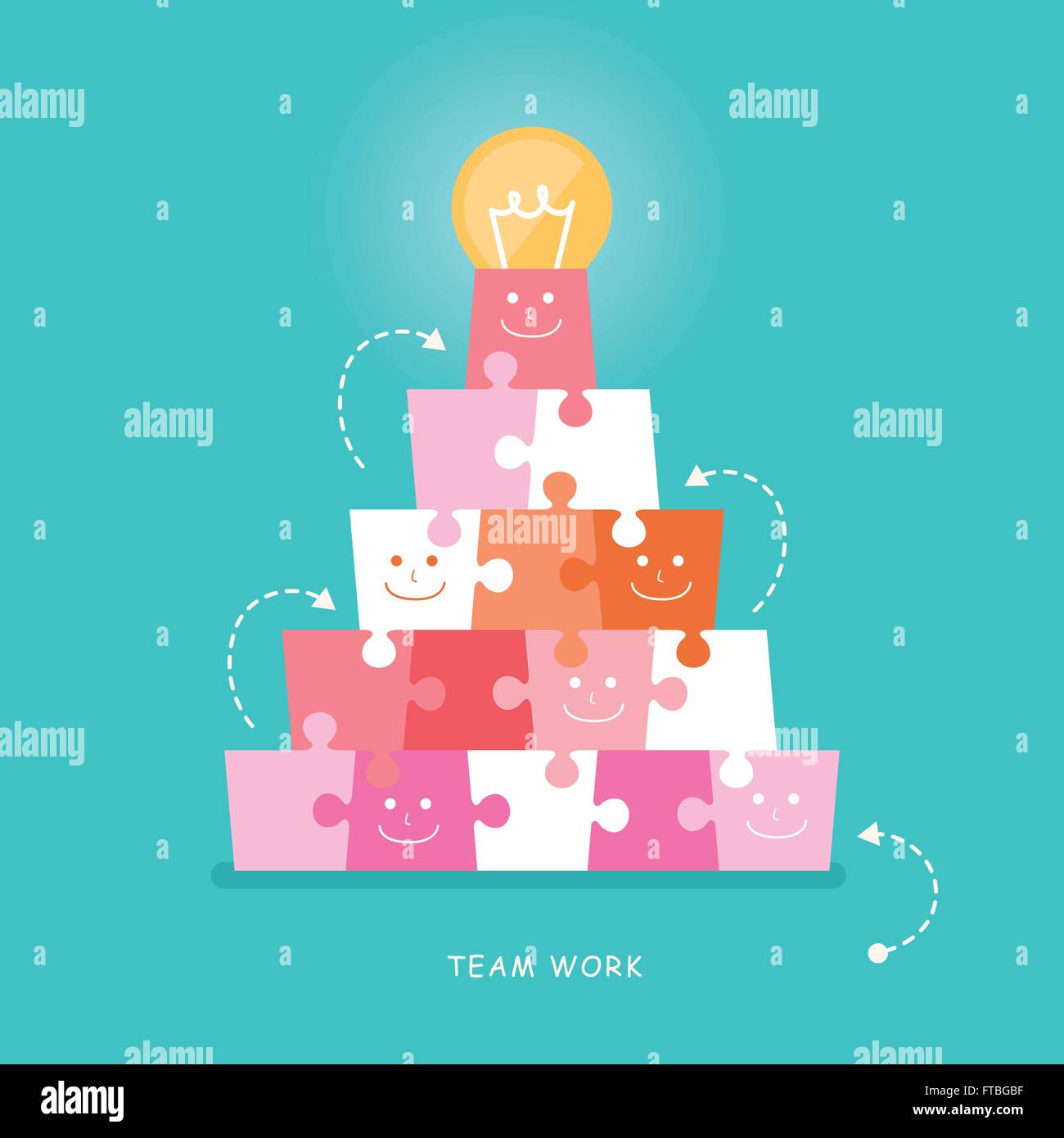 flat design vector illustration concept of teamwork Stock Vector Image ...