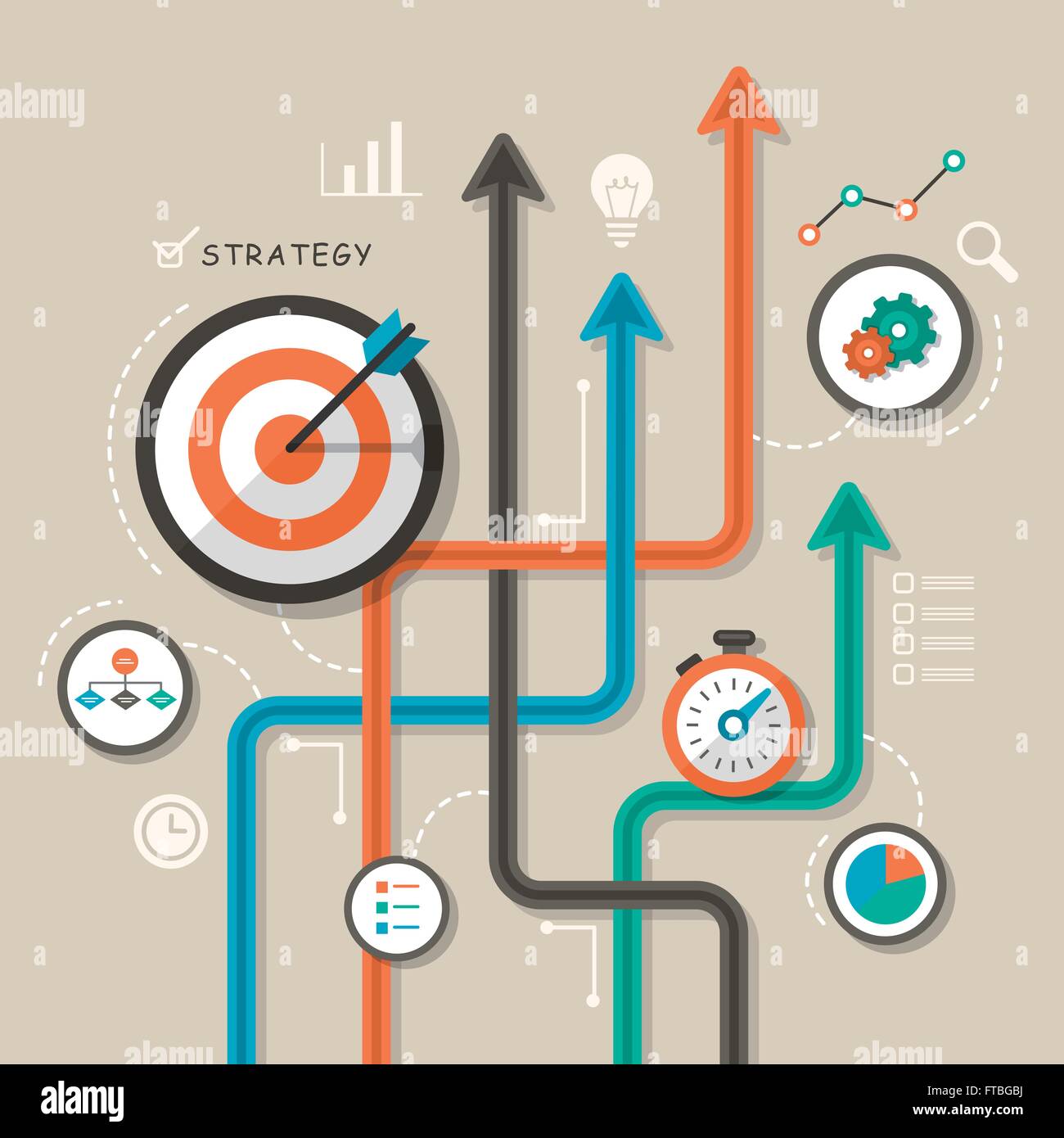 vector flat design illustration concept for strategy Stock Vector Image ...
