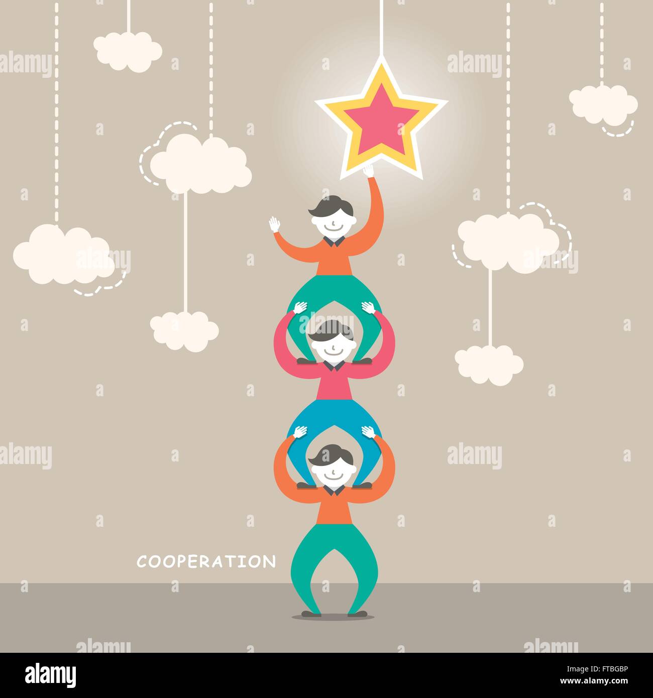 flat design vector illustration concept of cooperation Stock Vector ...