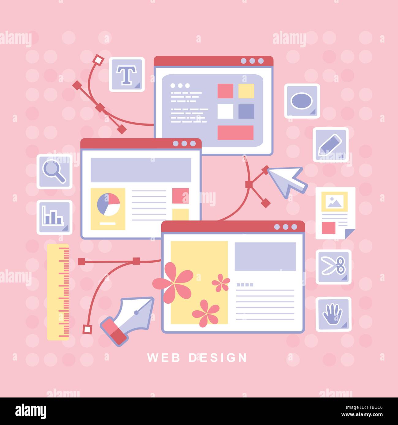 Web development concept click Stock Vector Images - Alamy