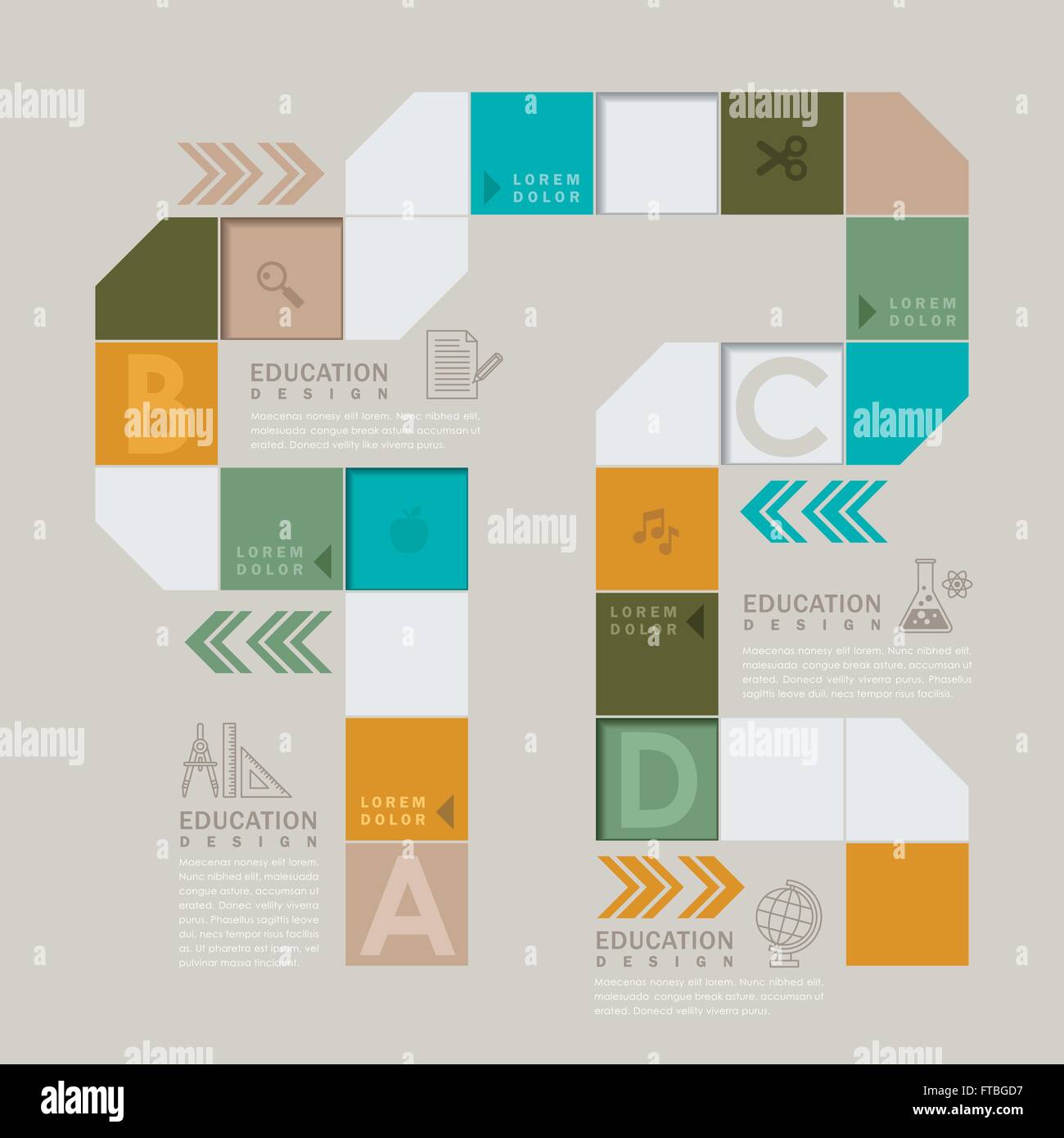 colorful board game or workflow infographic element design Stock Vector ...