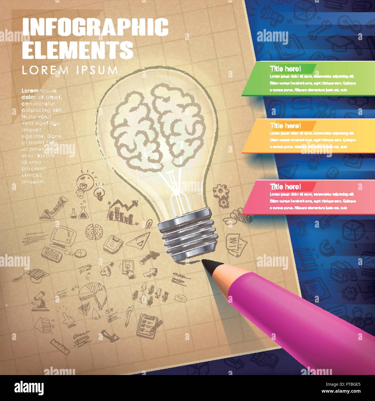 Retro infographic concept page hi-res stock photography and images - Alamy