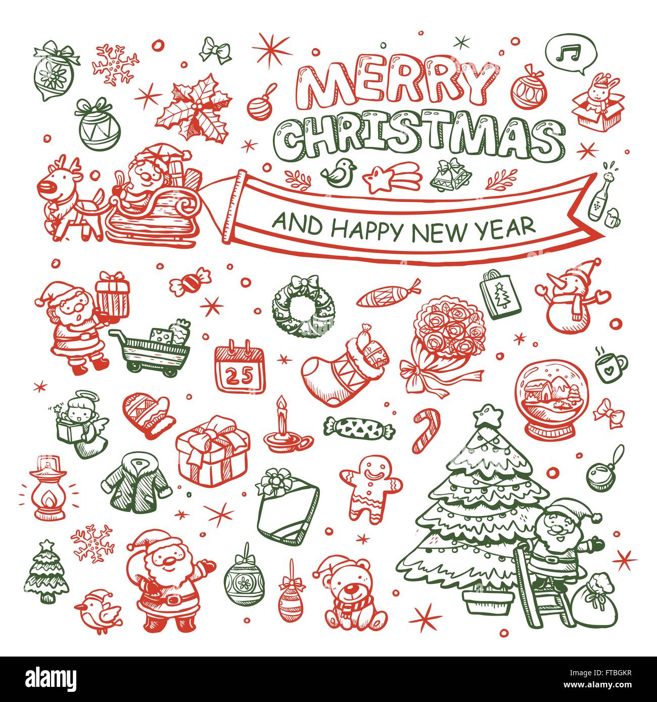 Hand drawn angel christmas card Stock Vector Images - Alamy
