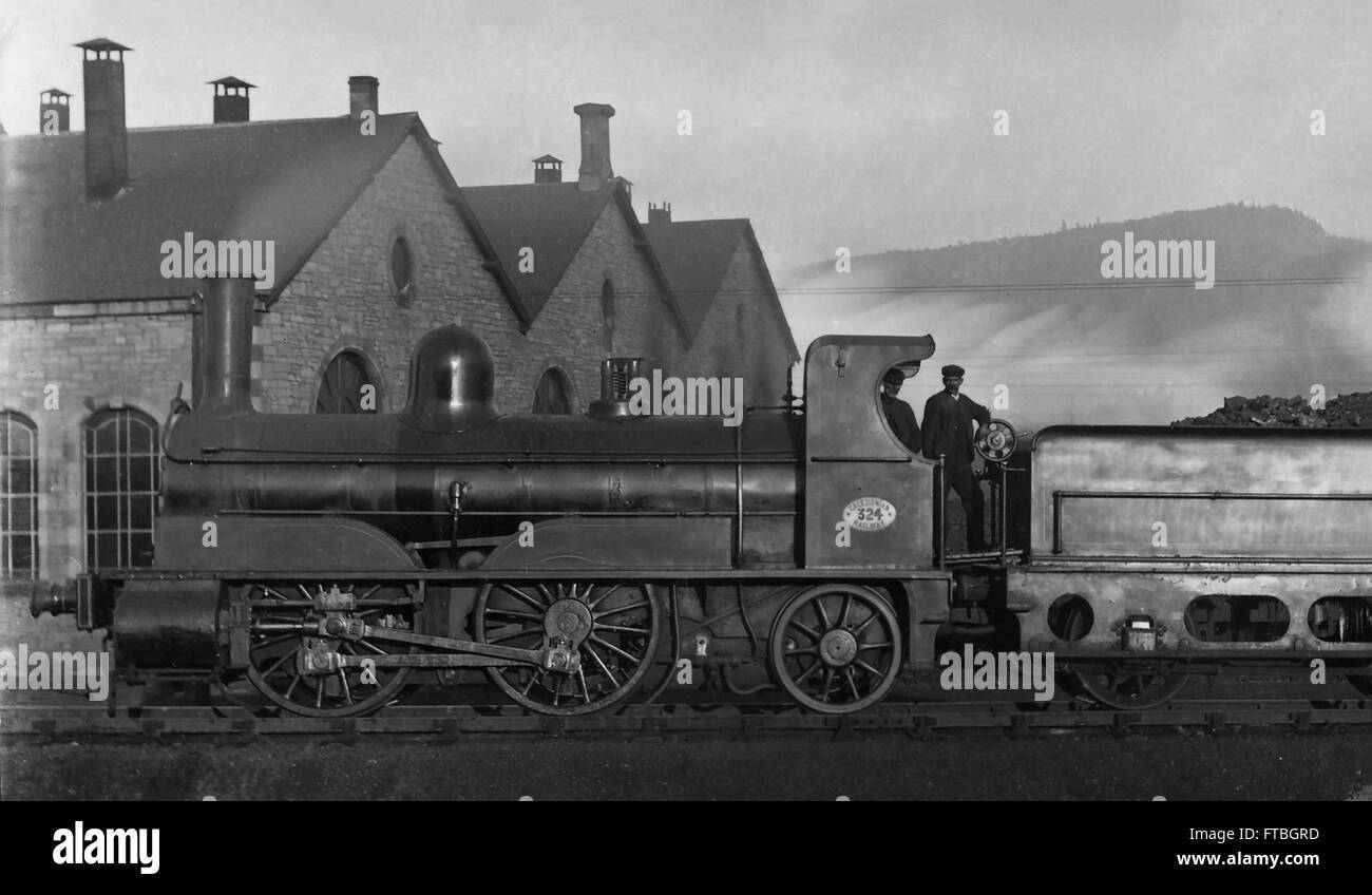 Caledonian railway 2 4 0 steam locomotive Black and White Stock Photos ...