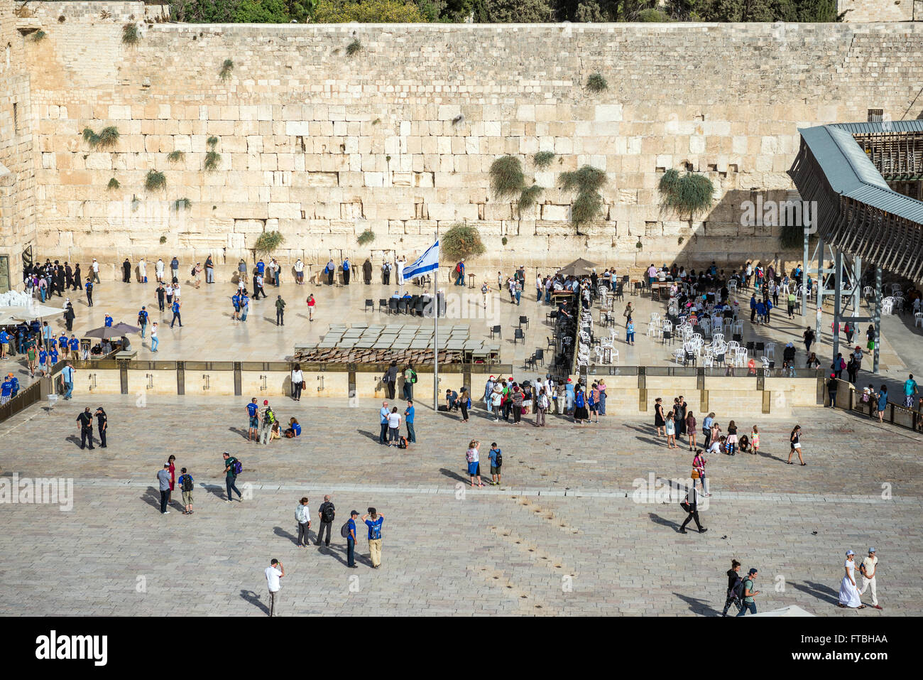 People praying at Western Wall (also called Kotel or Wailing Wall) in ...