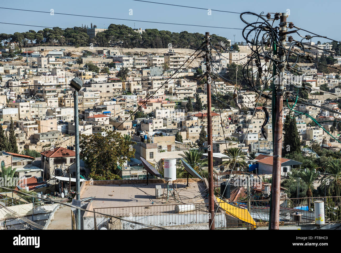 apartment houses on the hills of Silwan neighborhood on the outskirts ...