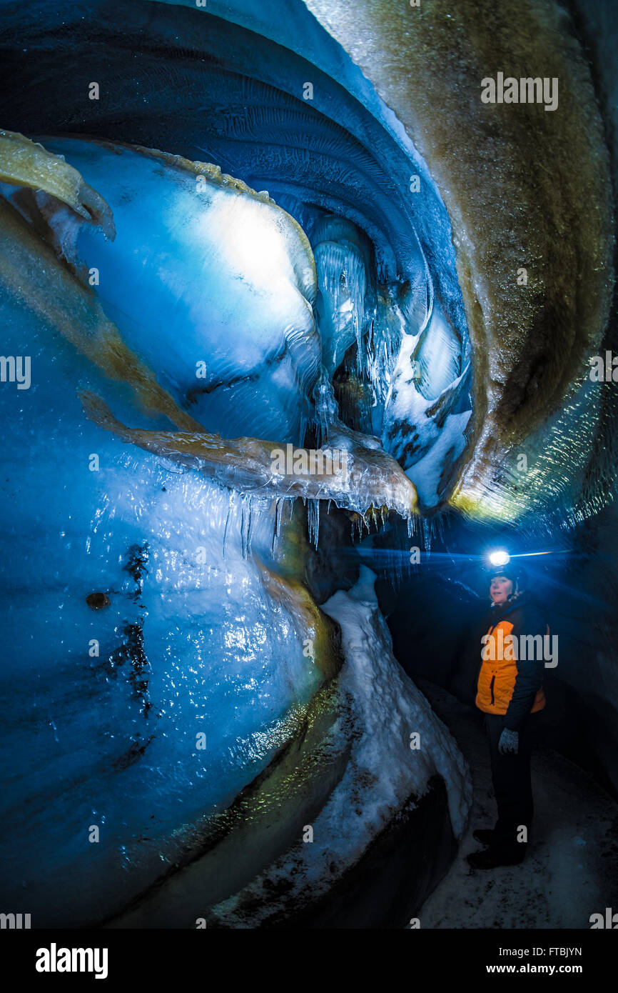 Longyearbreen ice cave, Spitsbergen, Svalbard Stock Photo - Alamy