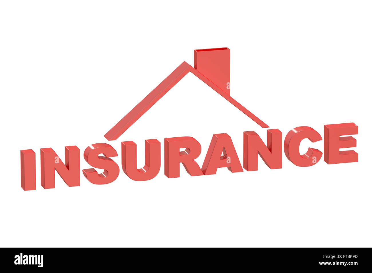 Insurance House concept, 3D rendering Stock Photo - Alamy