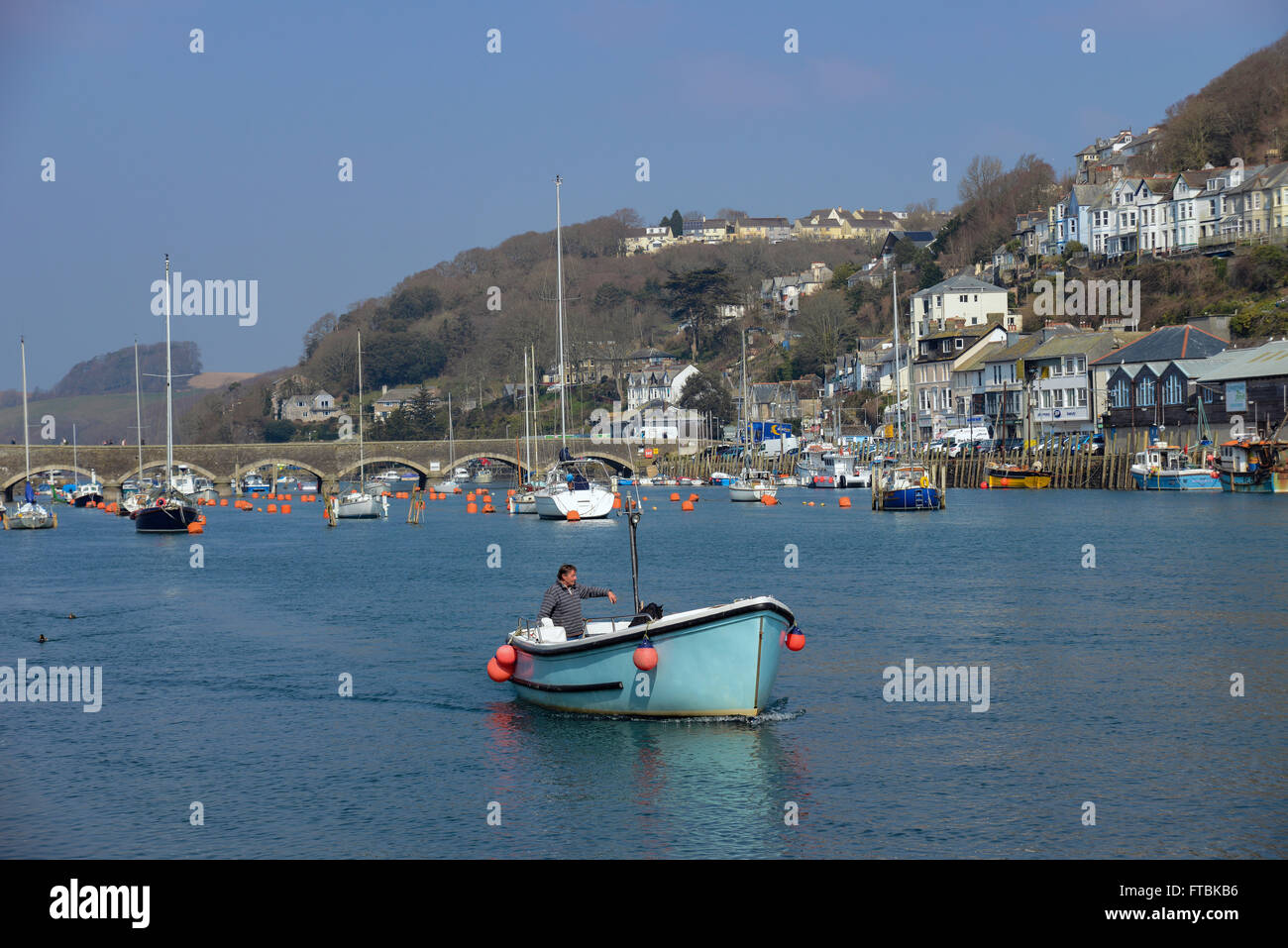 Ferry boat on the river at Looe in Cornwall Stock Photo - Alamy
