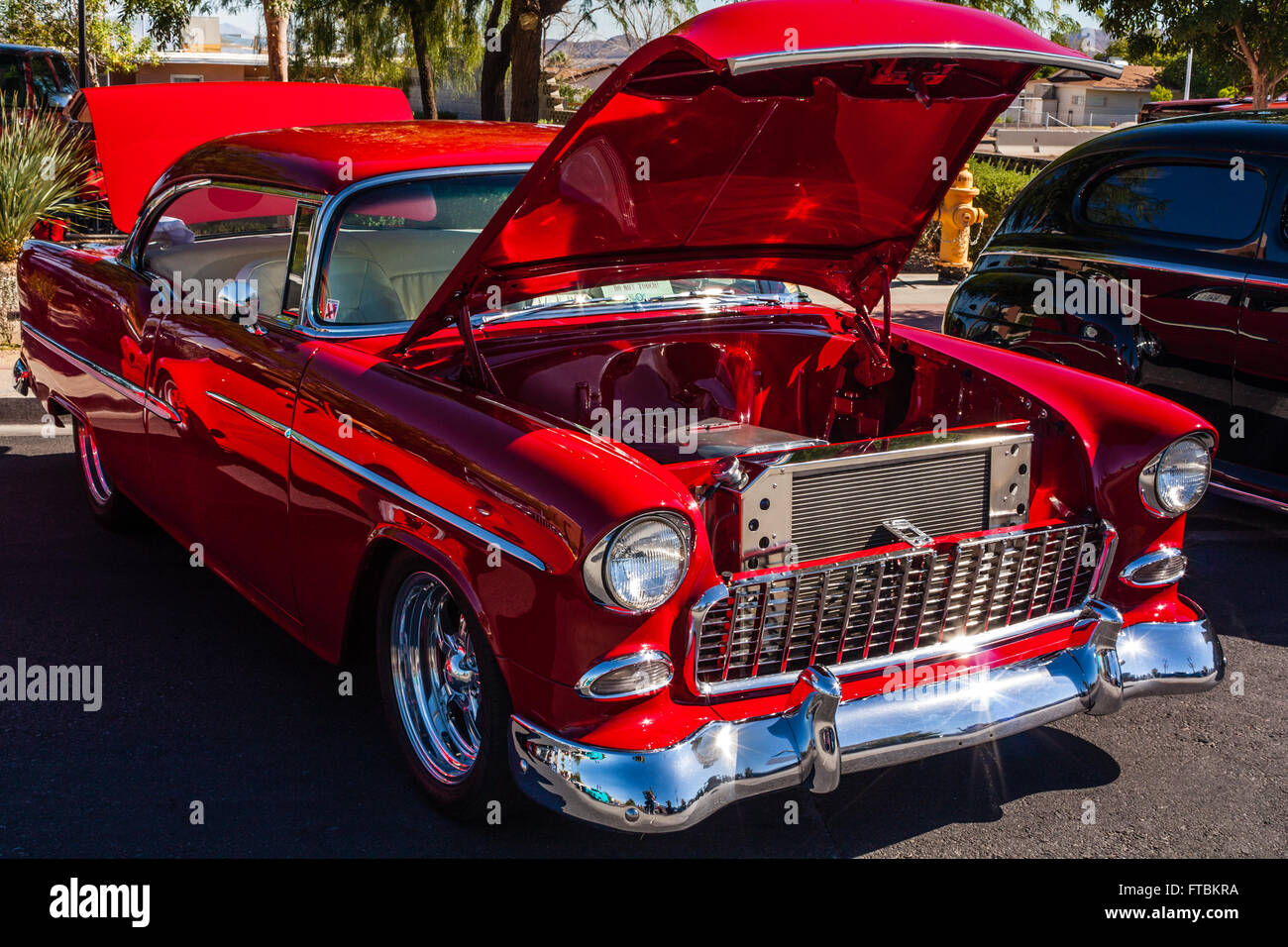 Custom 1955 red Chevrolet Stock Photo - Alamy