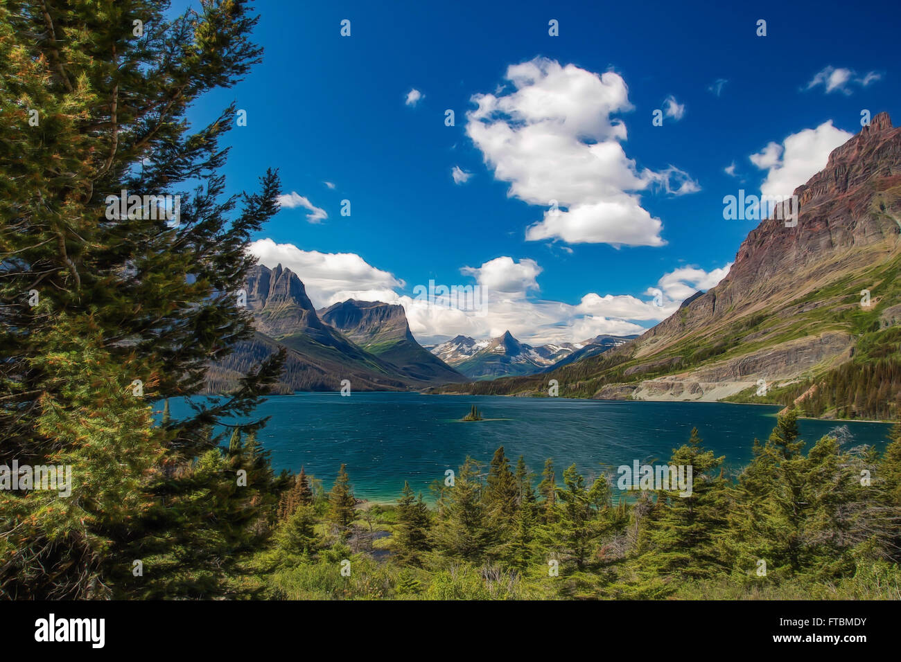 Saint Mary Lake, Glacier National Park, Montana Stock Photo - Alamy