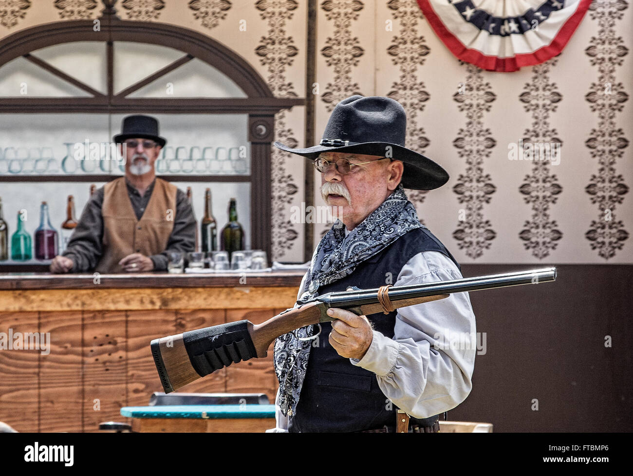 Graeagle, California, USA- A member of The Nevada Gunfighters Wild West ...