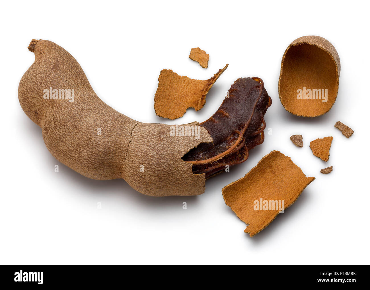 Dried Tamarind Fruit Isolated on White Background in Full Depth of ...