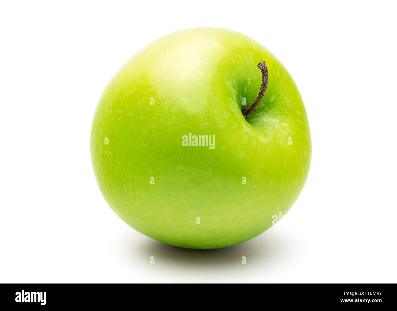Perfect Fresh Green Apple Isolated on White Background in Full Depth of ...