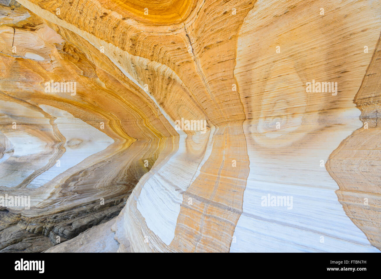 Painted Cliffs, Maria Island National Park, Tasmania, Australia Stock ...