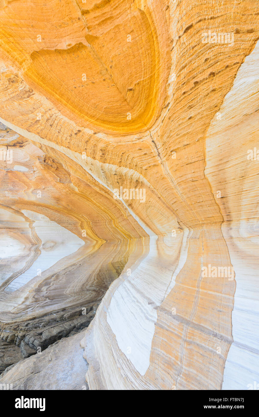 Painted Cliffs, Maria Island National Park, Tasmania, Australia Stock ...