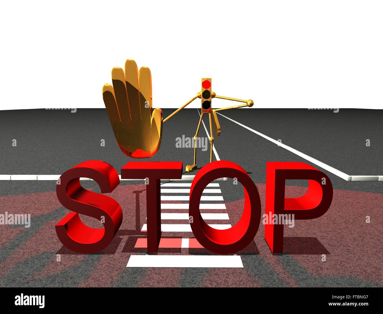 Red traffic crosswalk stop sign Stock Photo - Alamy