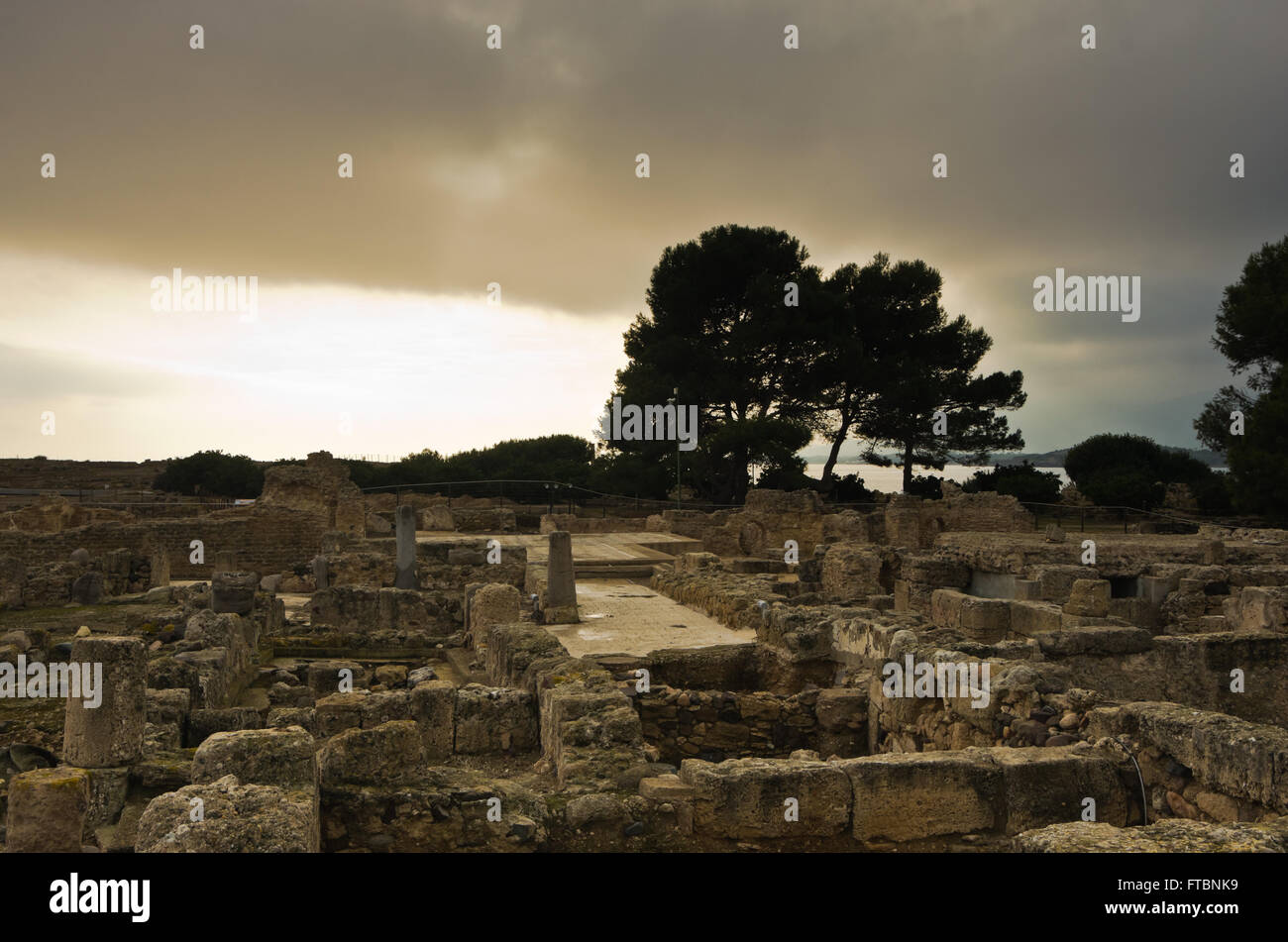 Ruins of old roman city of Nora, island of Sardinia Stock Photo - Alamy