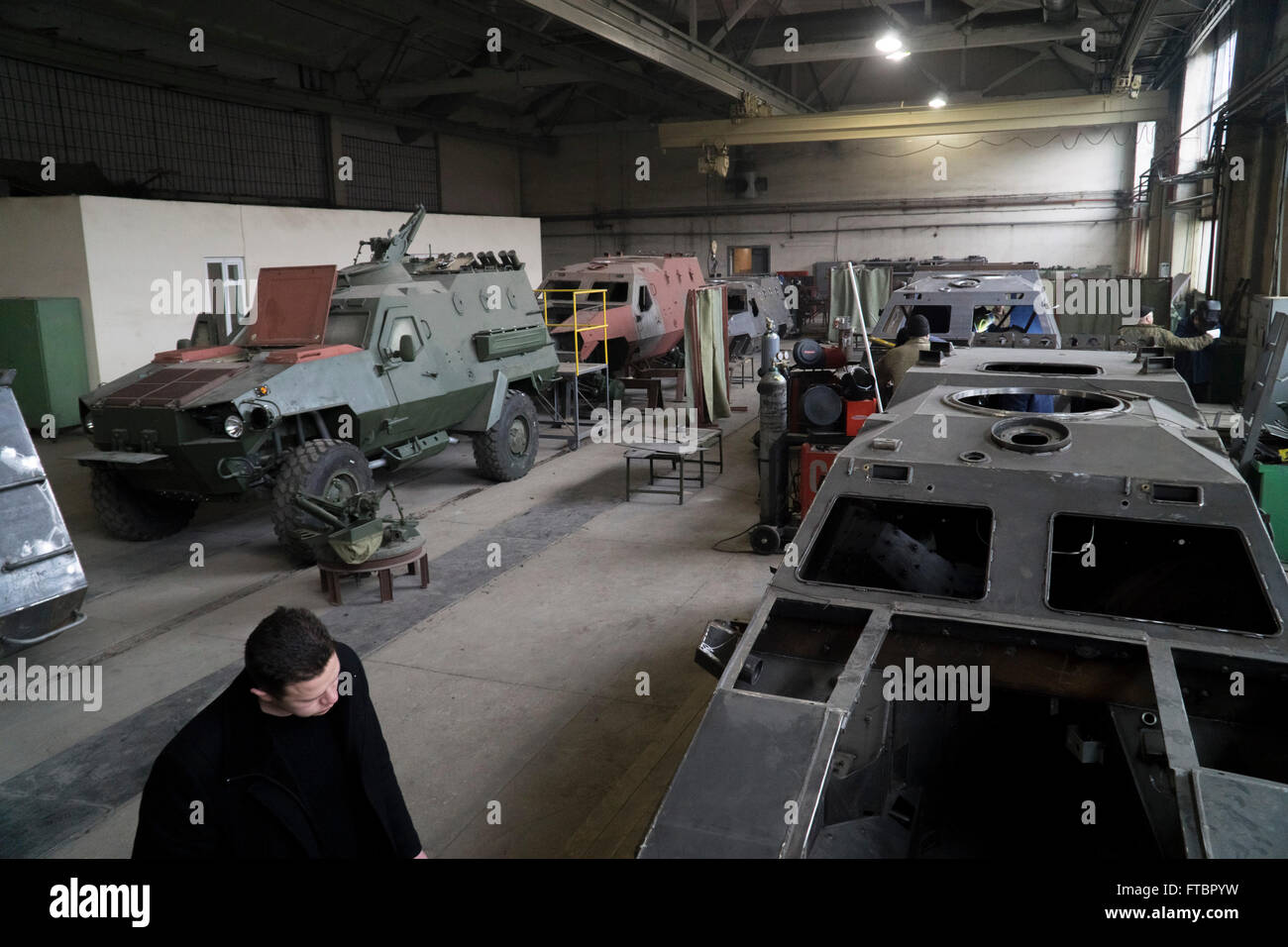 The production line for Dozor-B armoured personnel carriers at the Lviv ...