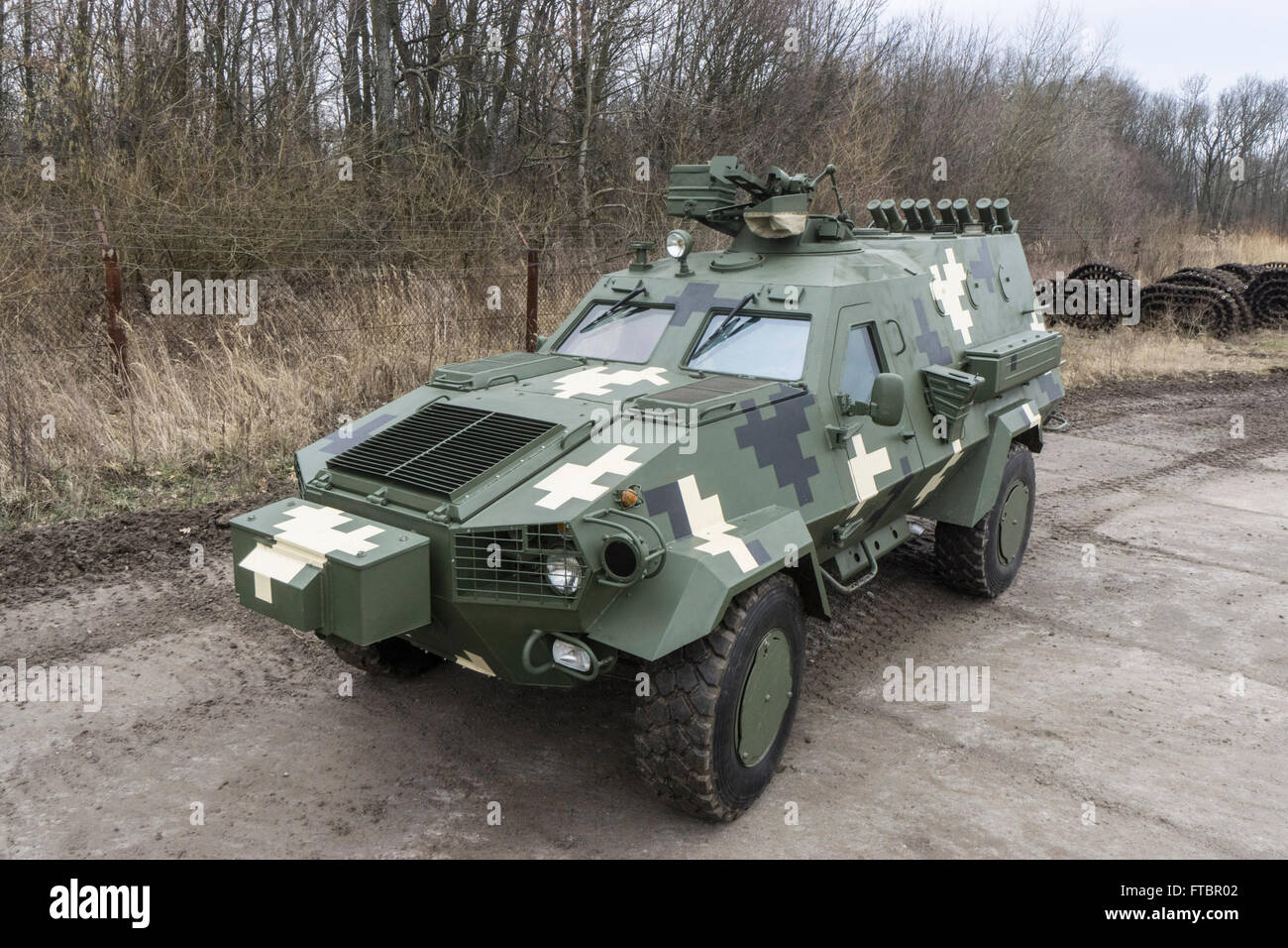 A brand new Dozor-B armoured personnel carrier is seen parked within ...