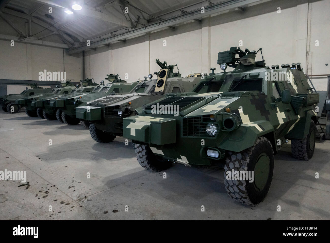Newly built Dozor-B light armoured vehicles are seen at the Lviv Armour ...