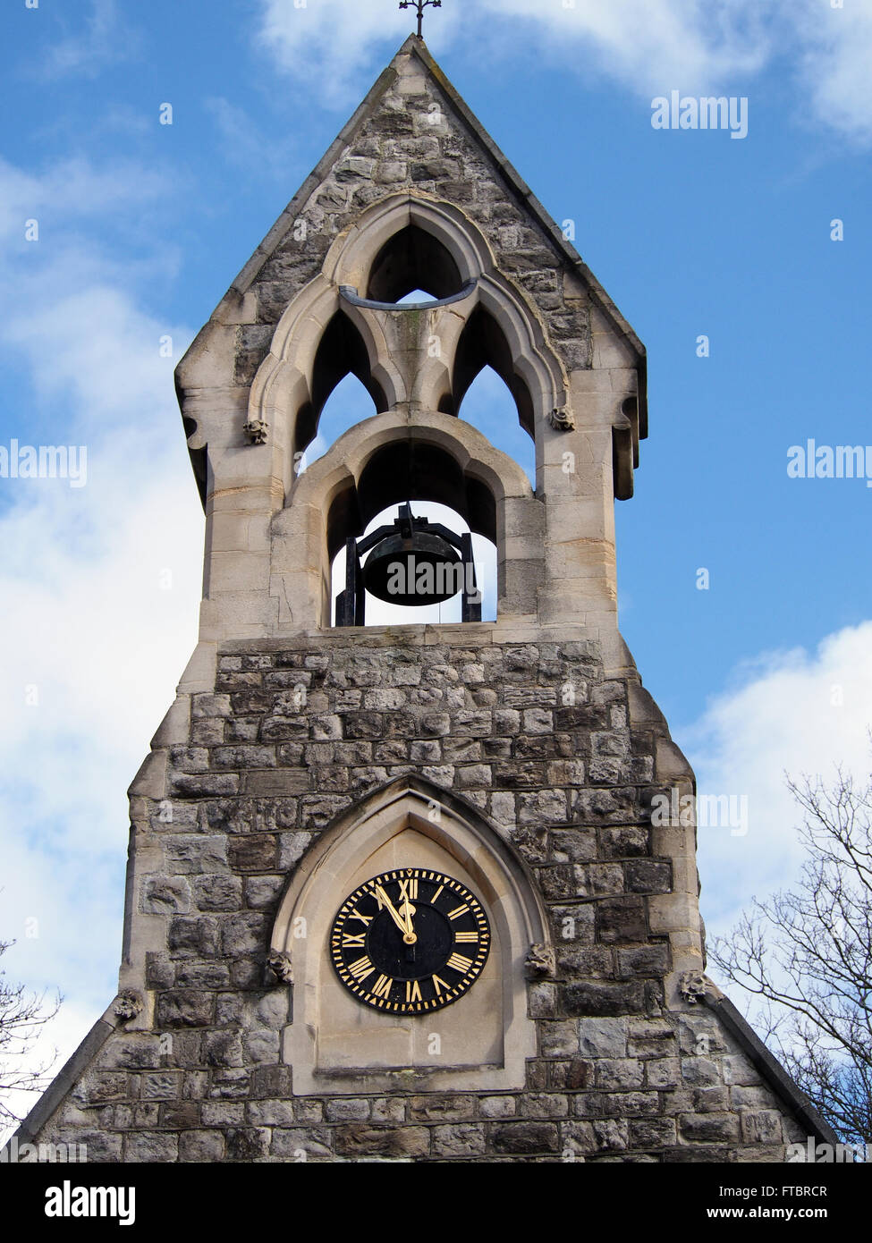 Church steeple with clock Stock Photo - Alamy