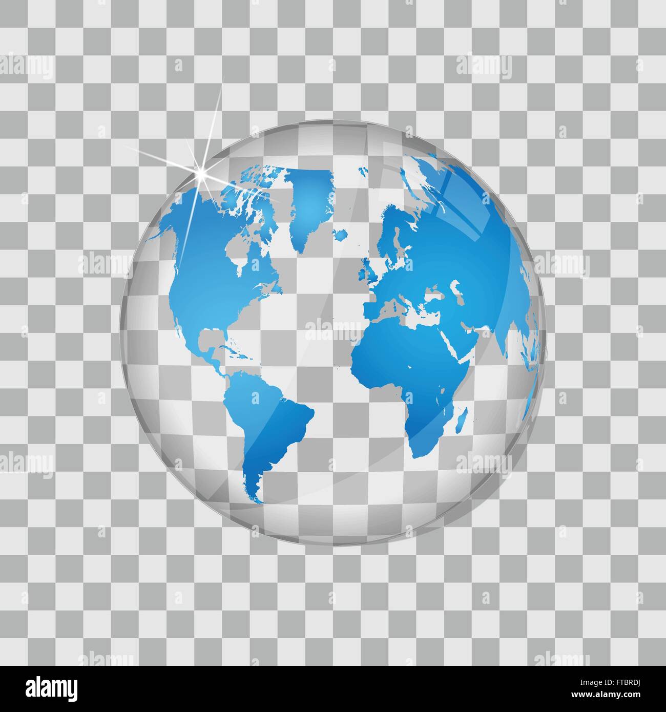 World map glass globe vector illustration Stock Vector Image & Art - Alamy