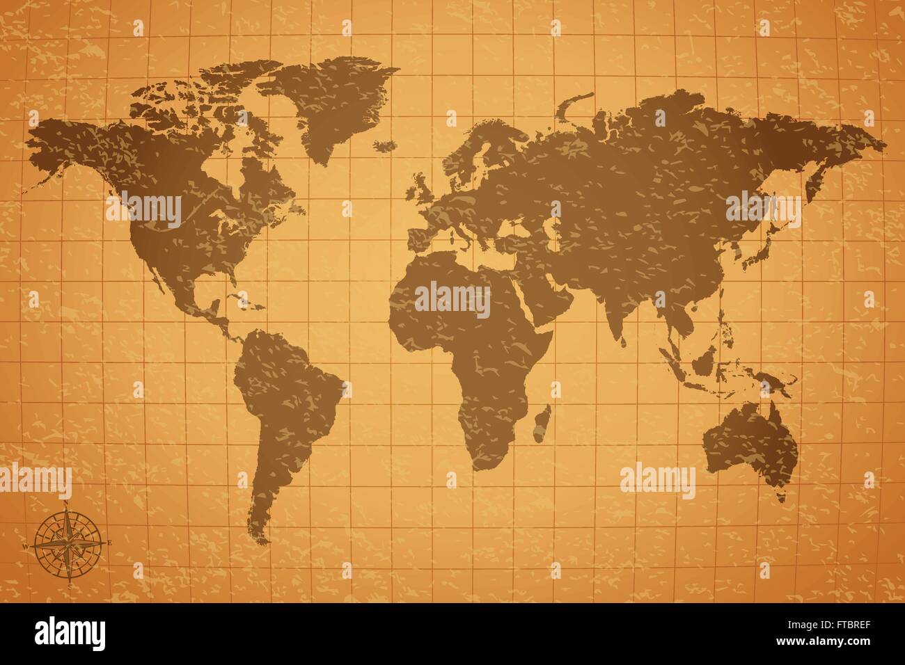 Vintage World Map Illustration Stock Vector Image & Art - Alamy