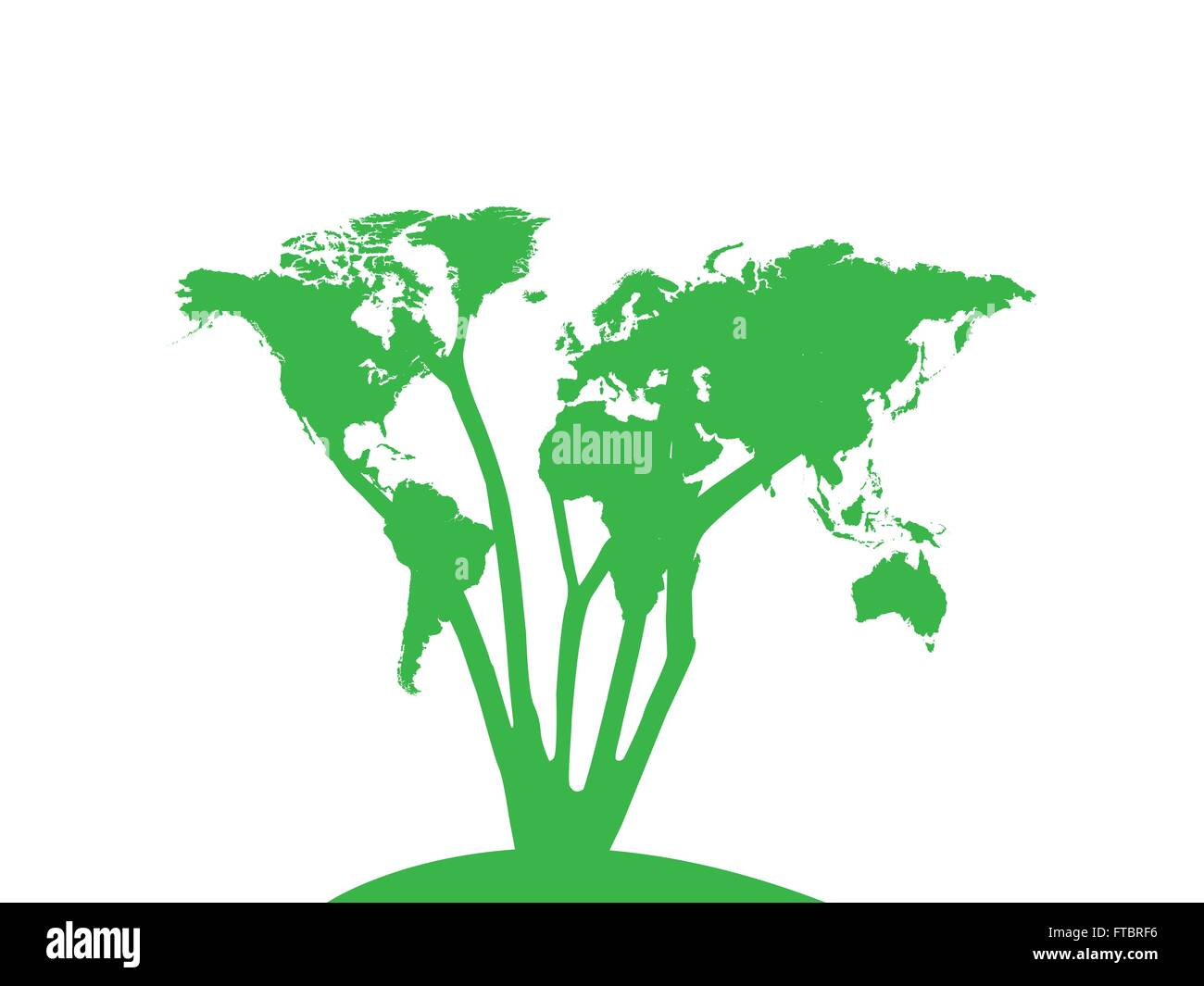 World Map Tree Vector Illustration Stock Vector Image & Art - Alamy