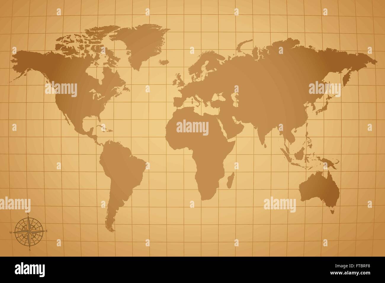 Vintage Vector World Map Illustration Stock Vector Image & Art - Alamy