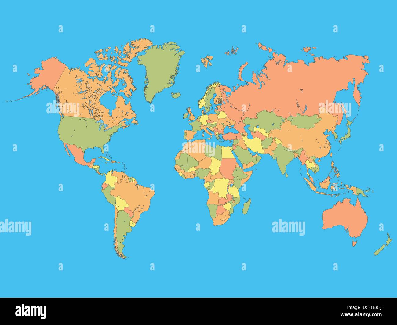 Colorful World Map Illustration Stock Vector Image & Art - Alamy