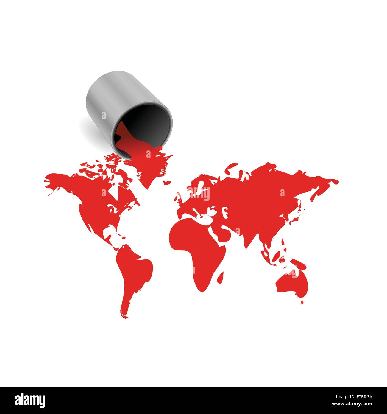 World Map paint illustration isolated on a white background Stock ...