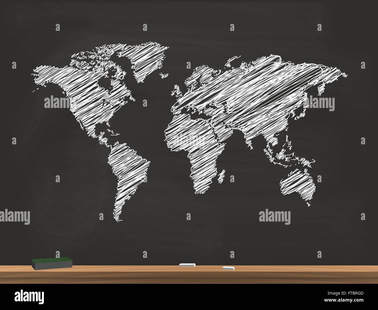 World Map Chalkboard Illustration Stock Vector Image & Art - Alamy
