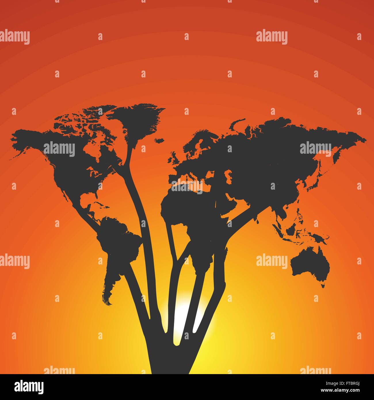 World map tree hi-res stock photography and images - Alamy
