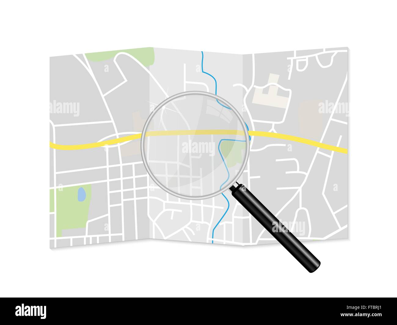 City Map Magnifying Glass Illustration Stock Vector Image & Art - Alamy