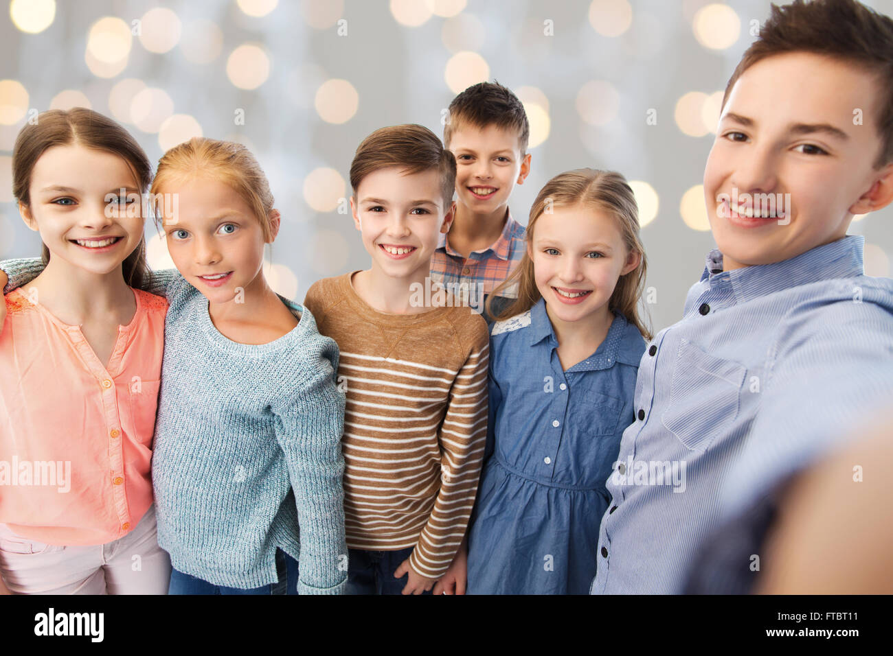 happy children talking selfie Stock Photo - Alamy
