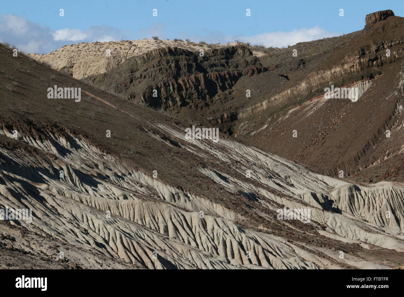 Cliffs and sandstone, tilted rock layers Red Rock Canyon State Park ...
